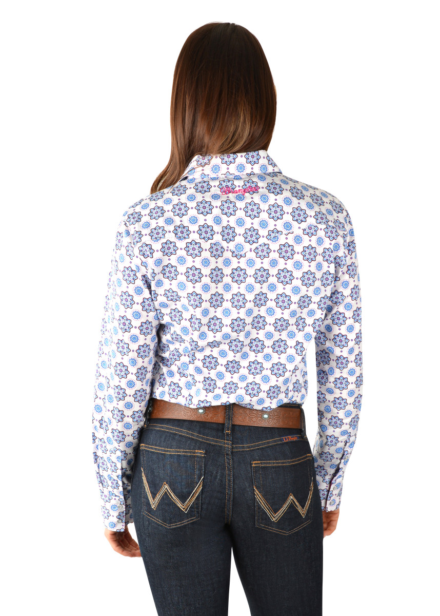 Martine Print Long Sleeve Western Shirt